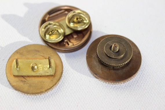 Vintage U.S. Military Brass Collar Disc Pins Buttons … - Gem