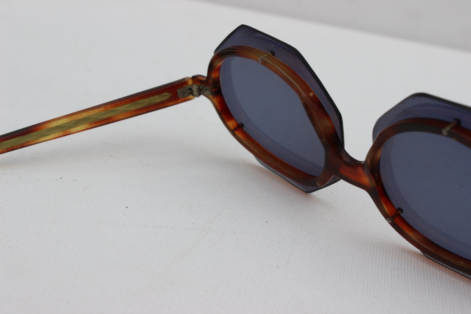 Vintage Octagonal Horn Rimmed Sunglasses Jackie O Sunglasses 1960's ...