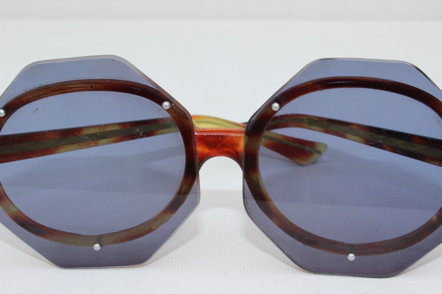 Vintage Octagonal Horn Rimmed Sunglasses Jackie O Sunglasses 1960's ...