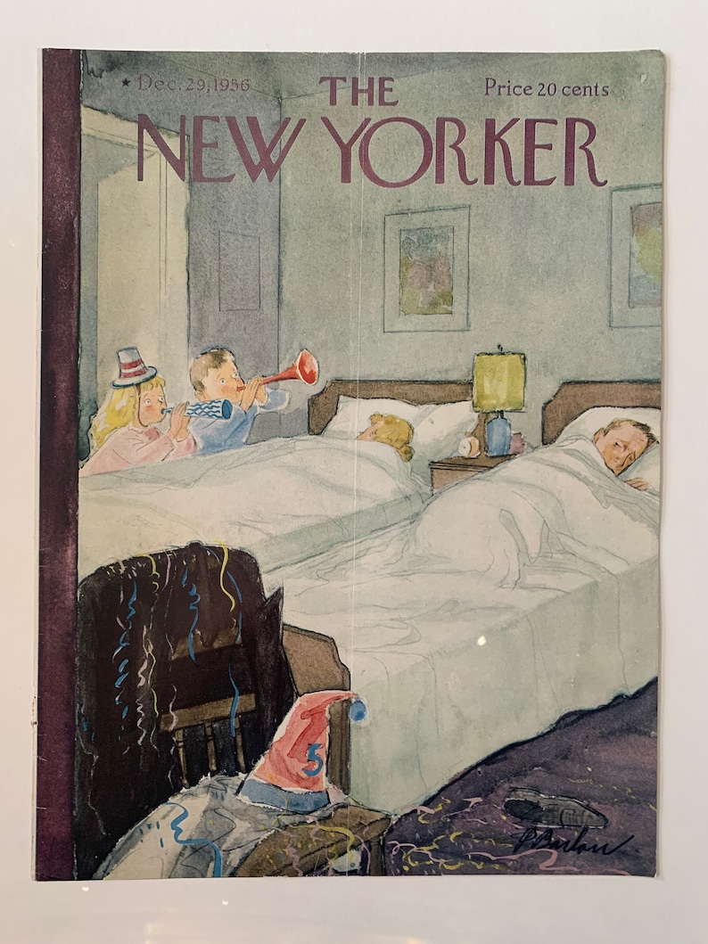 Original Perry Barlow New Yorker Cover December 29, 1956. Happy New ...