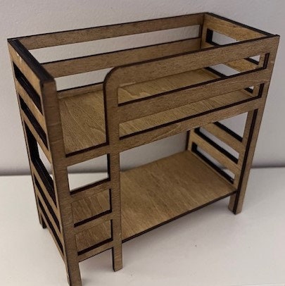 1:12 Scale DIGITAL File Dolls House Miniature Bunk Bed Furniture SVG ...