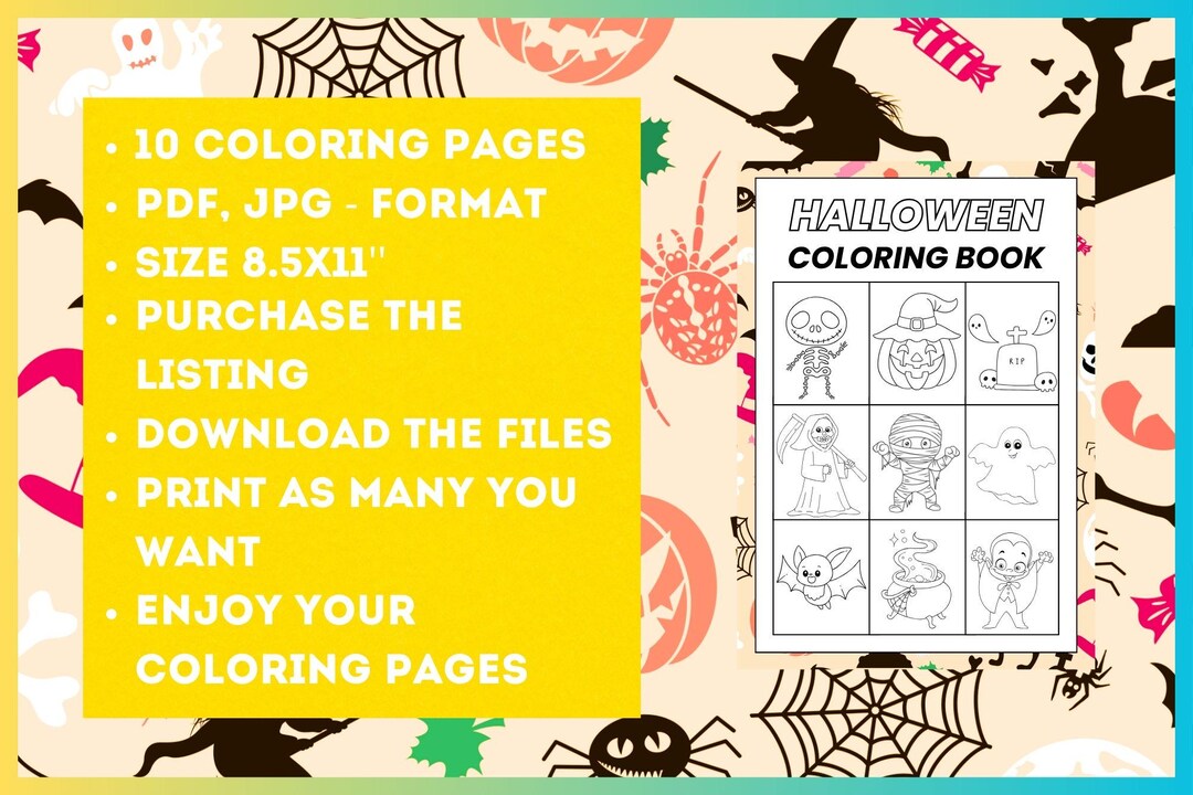 Spooky Fun Halloween Coloring Book for Kids - Etsy