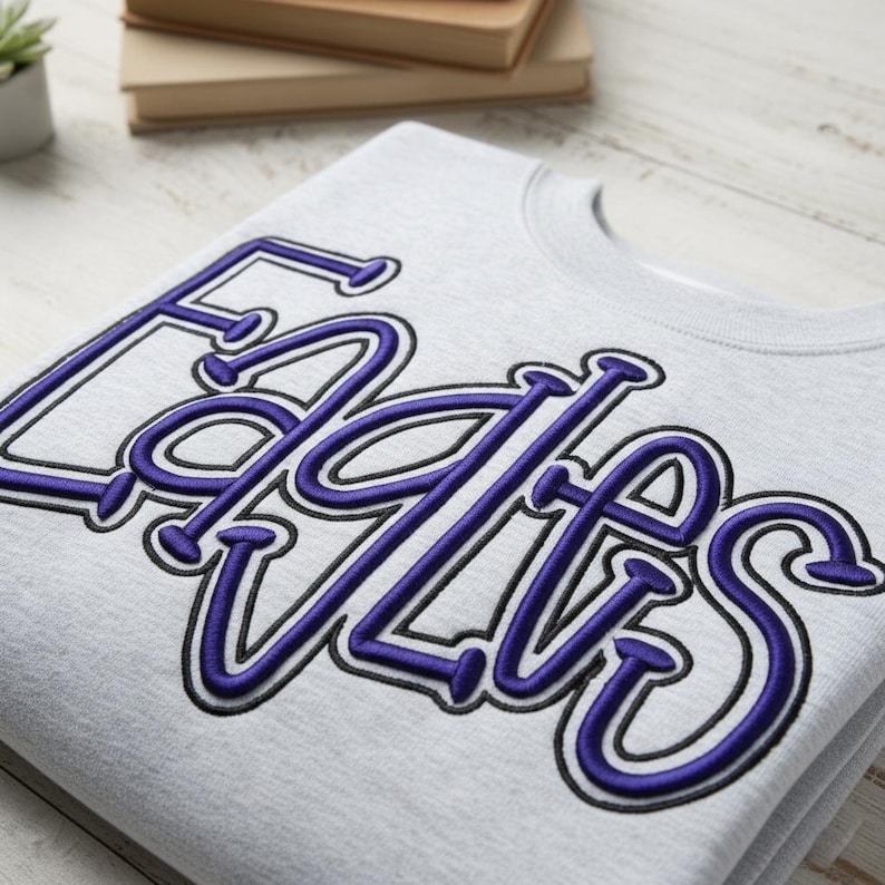 Custom 3D Puff Embroidery Team Sweatshirt, Custom Appliqué Sports ...