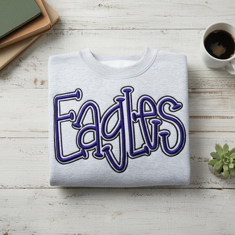 Custom 3D Puff Embroidery Team Sweatshirt, Custom Appliqué Sports ...