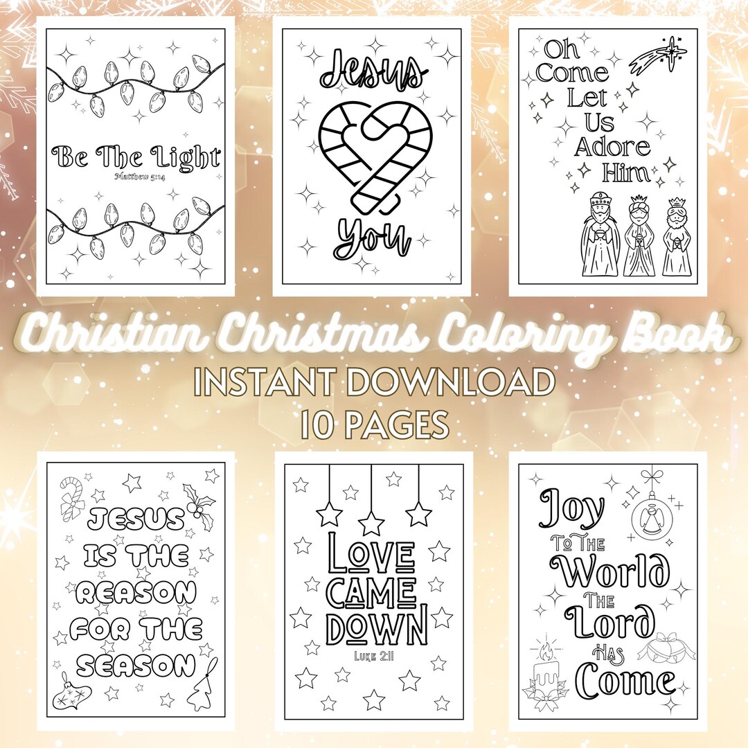 10 Page Printable or Digital Christian Christimas Coloring Book ...