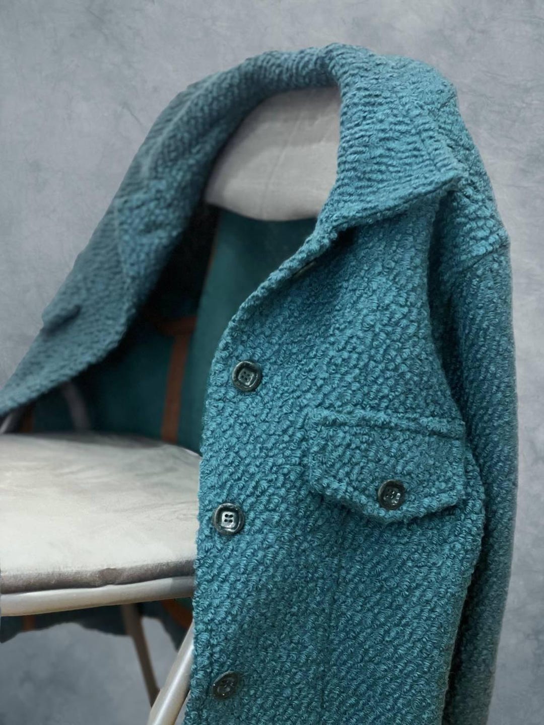 Emerald Green Wool Shirt – Warm Oversized Button-up Top for Women ...