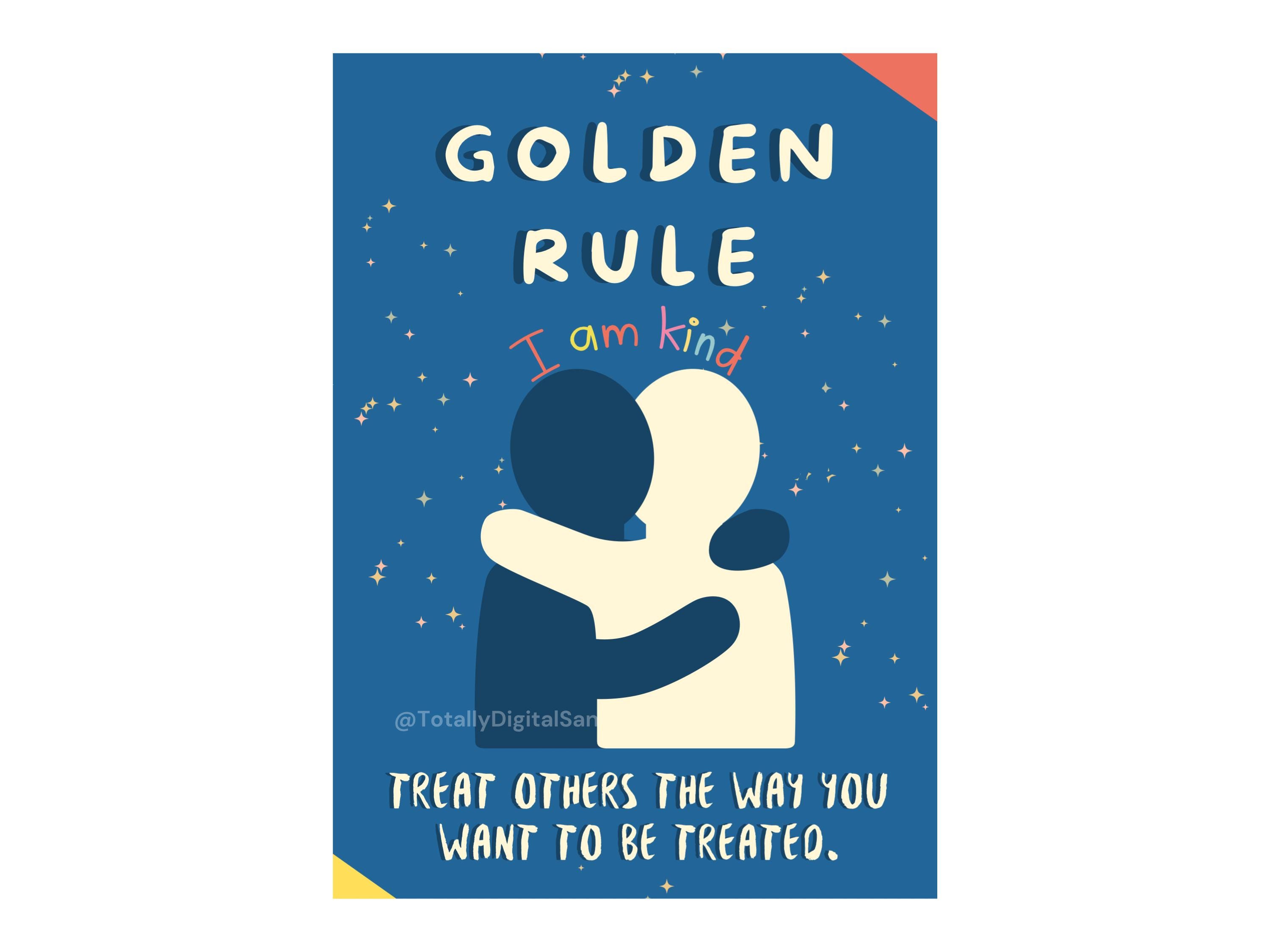 Golden Rules for Children, Classroom Rules for Kids Playroom Poster ...