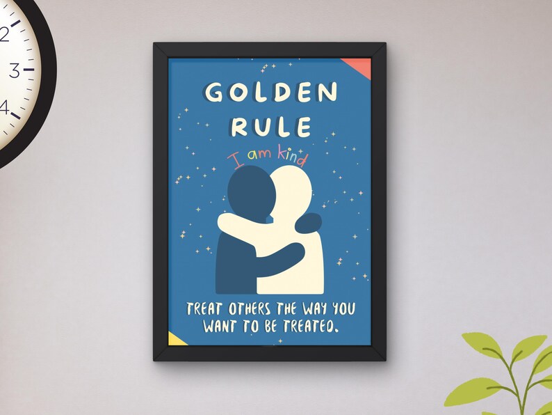 Golden Rules for Children, Classroom Rules for Kids Playroom Poster ...