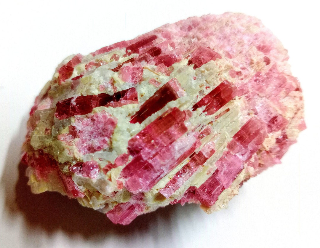 Pink Rubellite Tourmaline on Quartz Matrix and Vanilla Sericite ...
