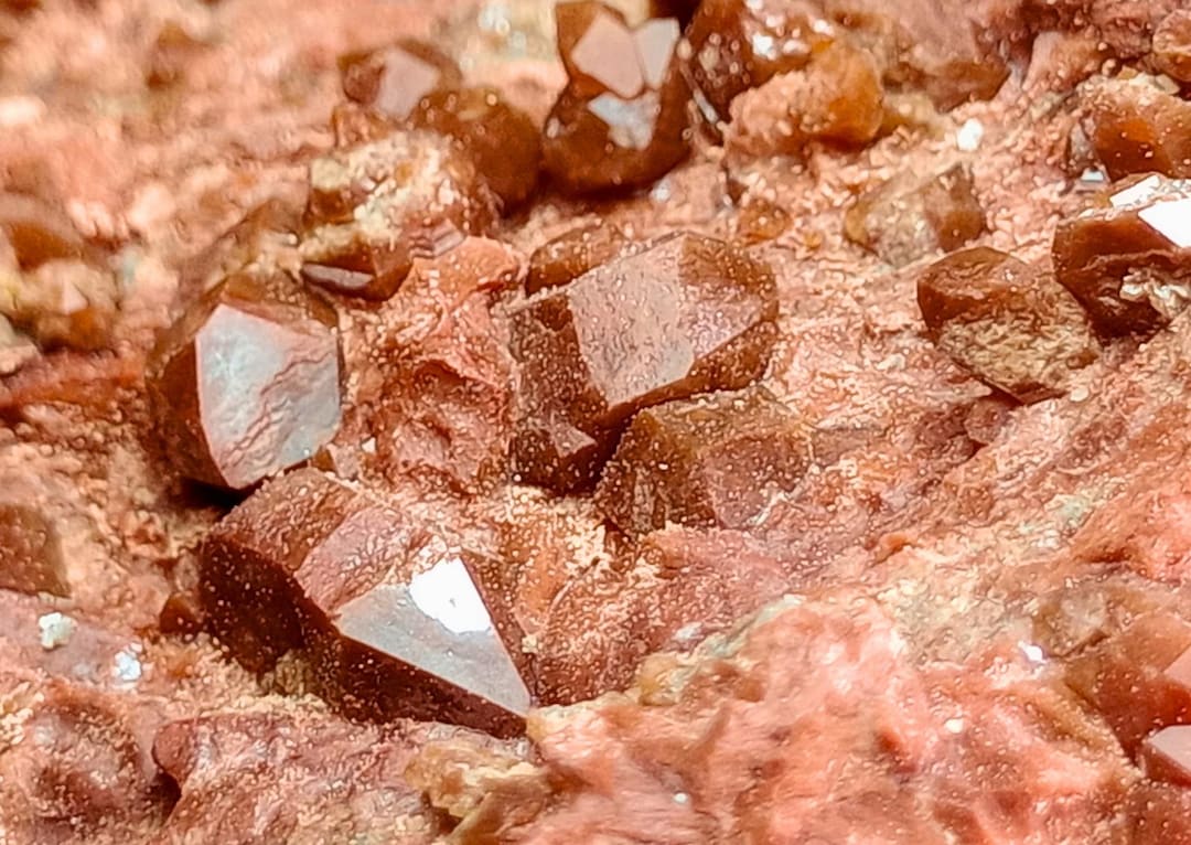 Hematoid Quartz, Jacinth Crystals on a Clay Matrix, Piece of Spanish ...
