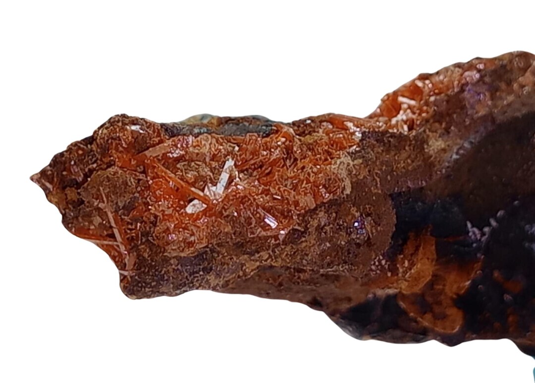 Natural Crocoite, Crocoite Crystals in a Rock Matrix, a Rare and Highly ...