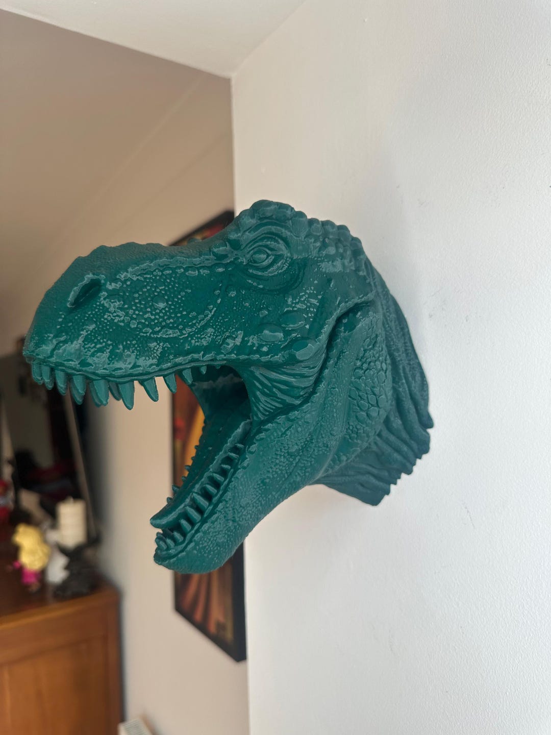 T-rex Dinosaur Head Wall Art Mount | Tyrannosaurus Rex 3D Printed Bust ...