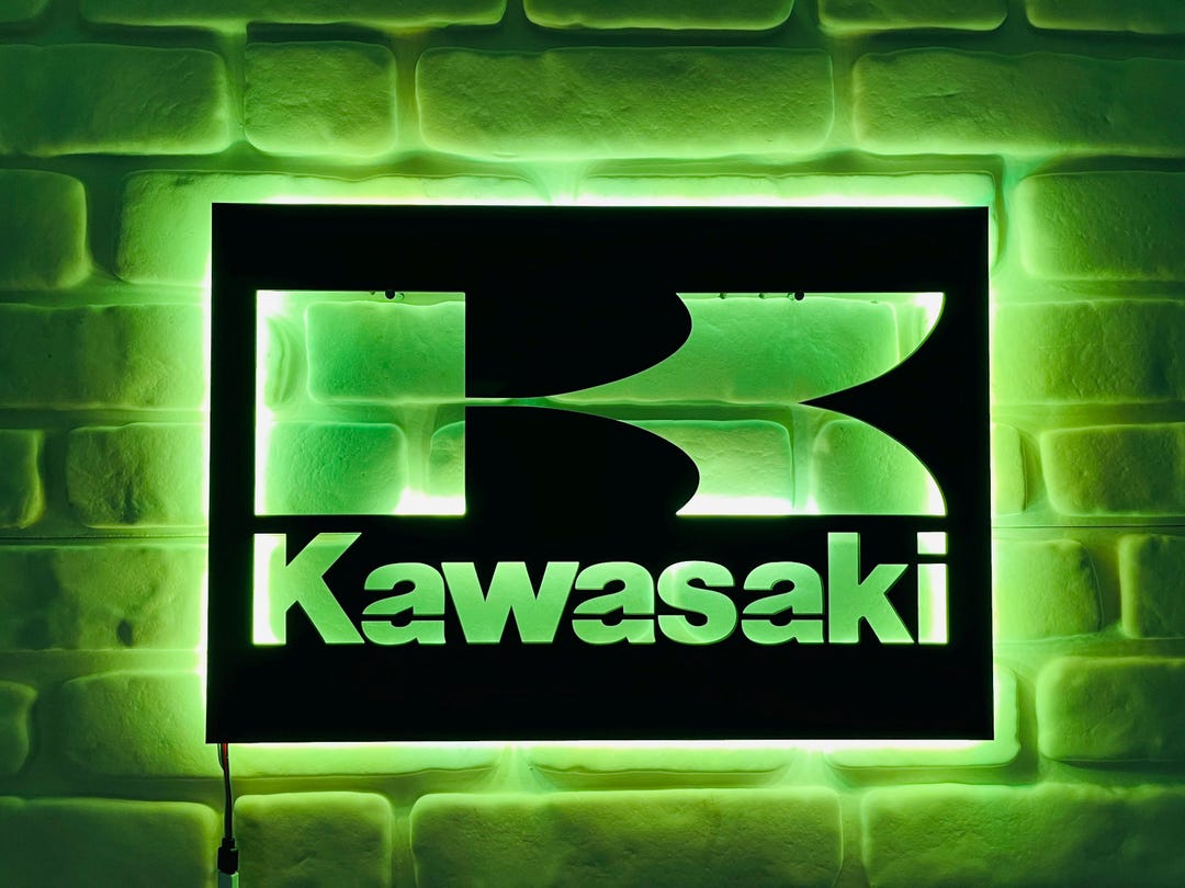 Kawasaki Motorcycles LED Silhouette Sign Eye-catching Wall Decor for ...