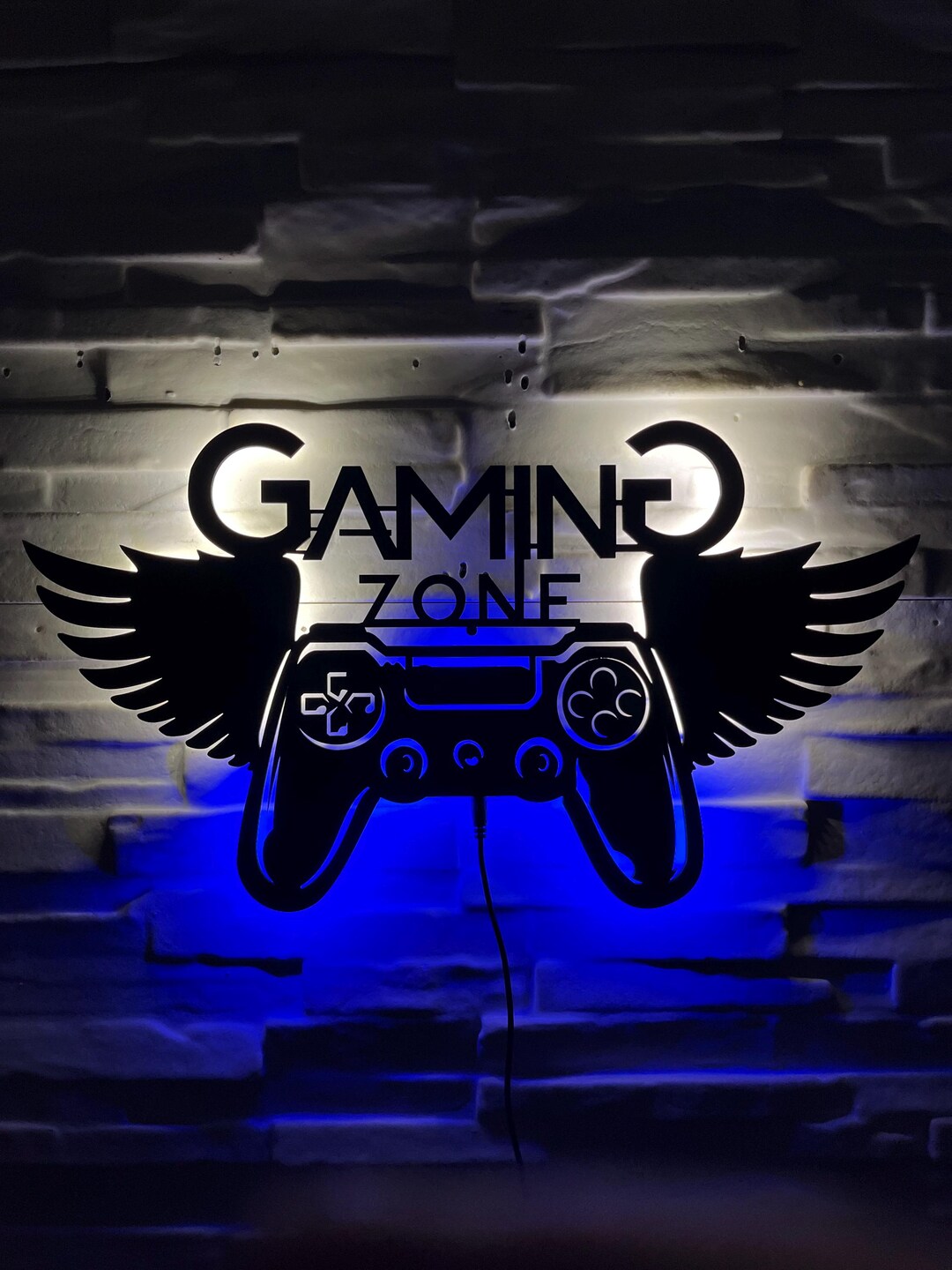 Personalized Gamer Zone LED Sign Vibrant Multi-color Gaming Wall Art ...