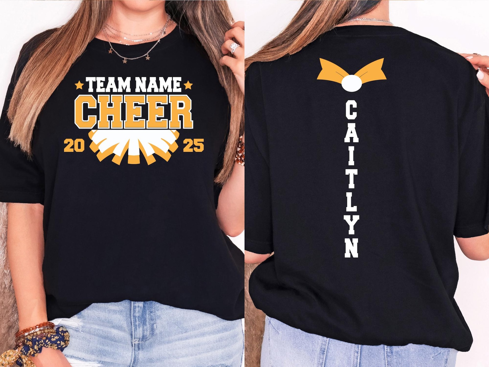 Custom Cheer Team Name Shirt, Personalized Cheer Shirt, Cheer Player ...