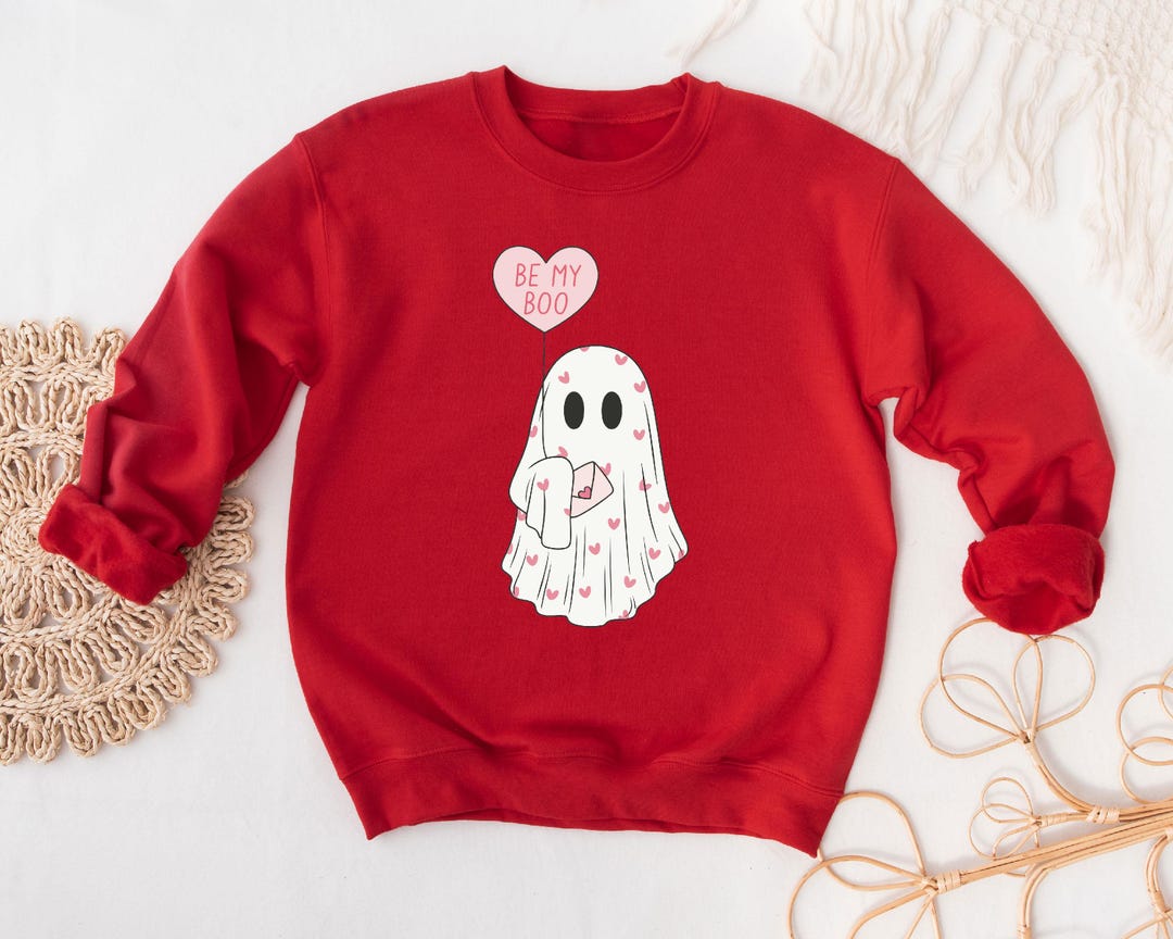 Cute Be My Boo Sweater: Valentines Ghost Sweatshirt, Spooky Cute Love ...