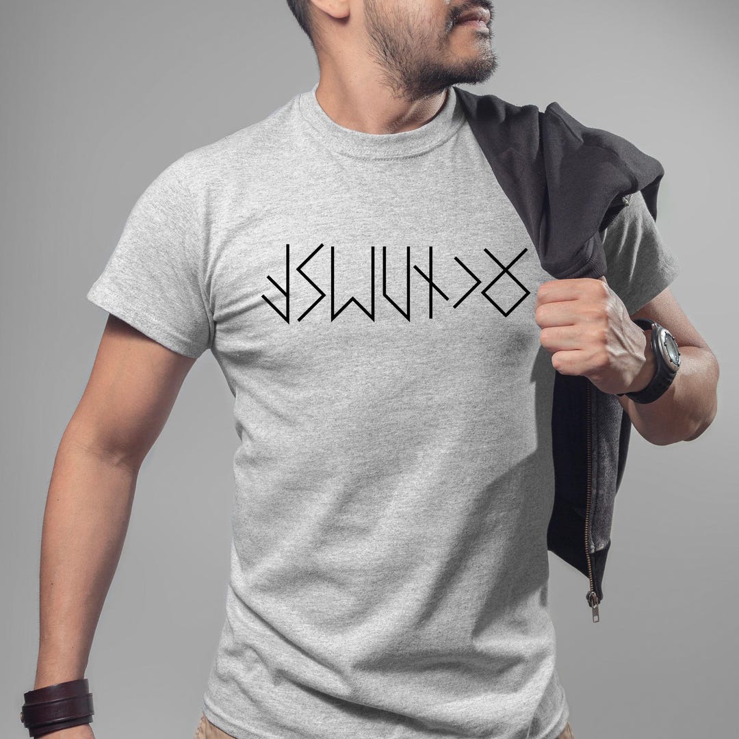 NAME in RUNES Viking T-shirt, Personalized Futhark Runes Tees, Norse ...