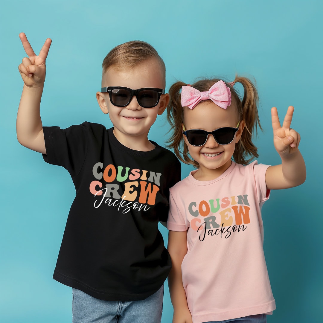 Personalized Groovy Cousin Crew Kids Shirt - Retro Custom Matching Cousins Shirts - Cousin Trip ...