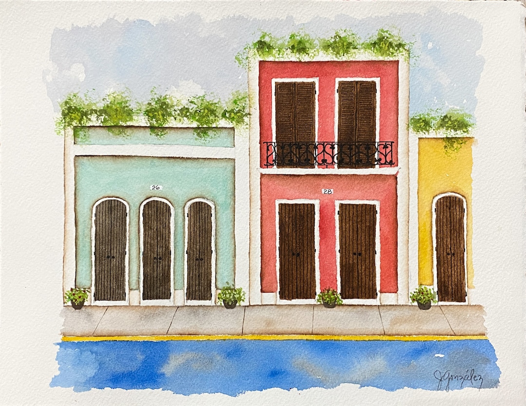 Old San Juan Original Painting, Old San Juan Art Gift, San Juan Puerto ...