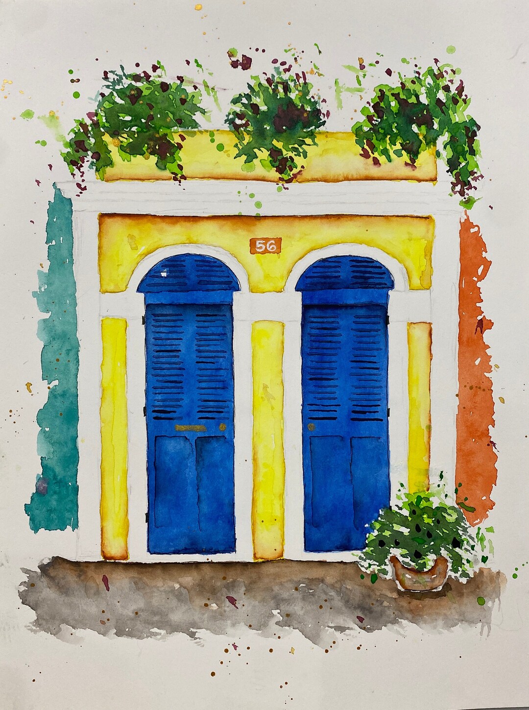 Old San Juan Watercolor Painting, Old San Juan Art, San Juan Puerto ...