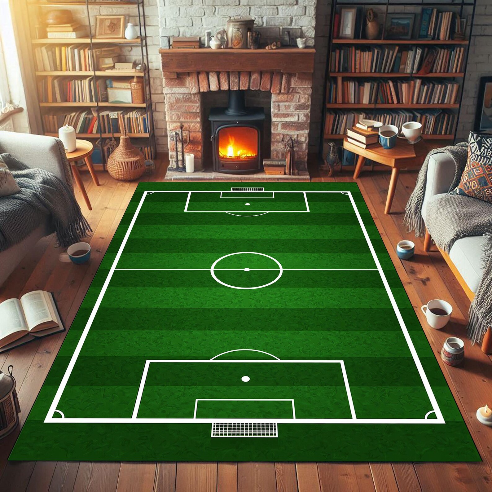 Soccer Rug, Green Soccer Field, Football Field Gridiron, Sport Rug ...