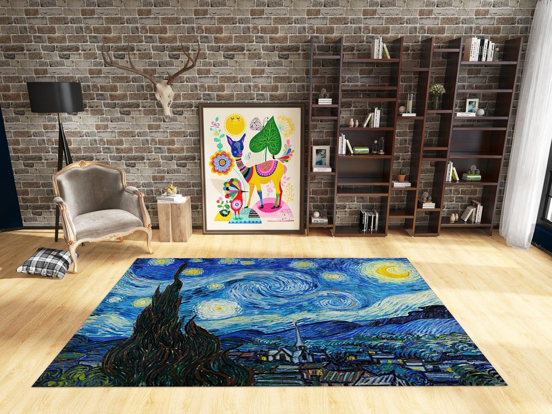 Vincent Van Gogh, Starry Night Rug, the Starry Night 1889, Vincent Van ...