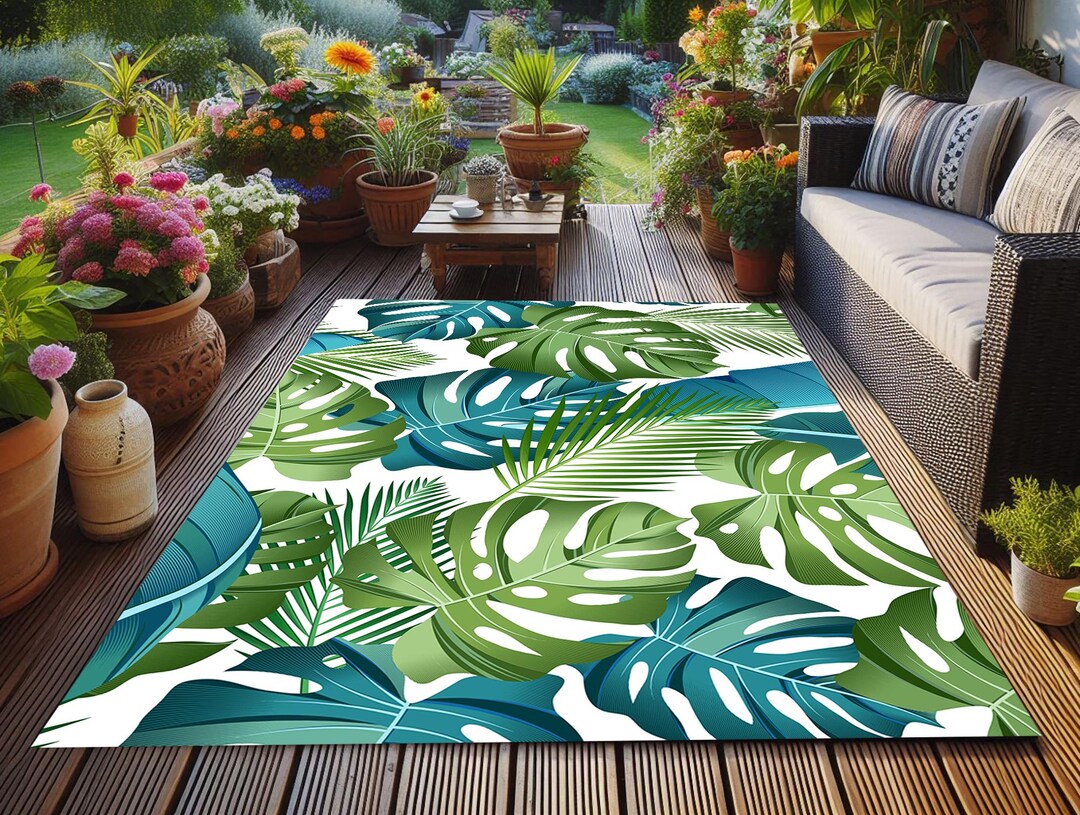 Green Leaf Rugs,outdoor Rugs for Patio,garden Decoration,garden Rug ...