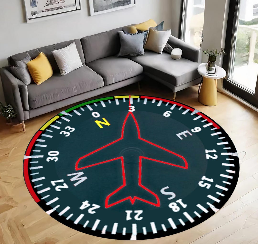 Aviation Rug,aviation Decor,compass Rug,floor Rug,non Slip Rugs ...