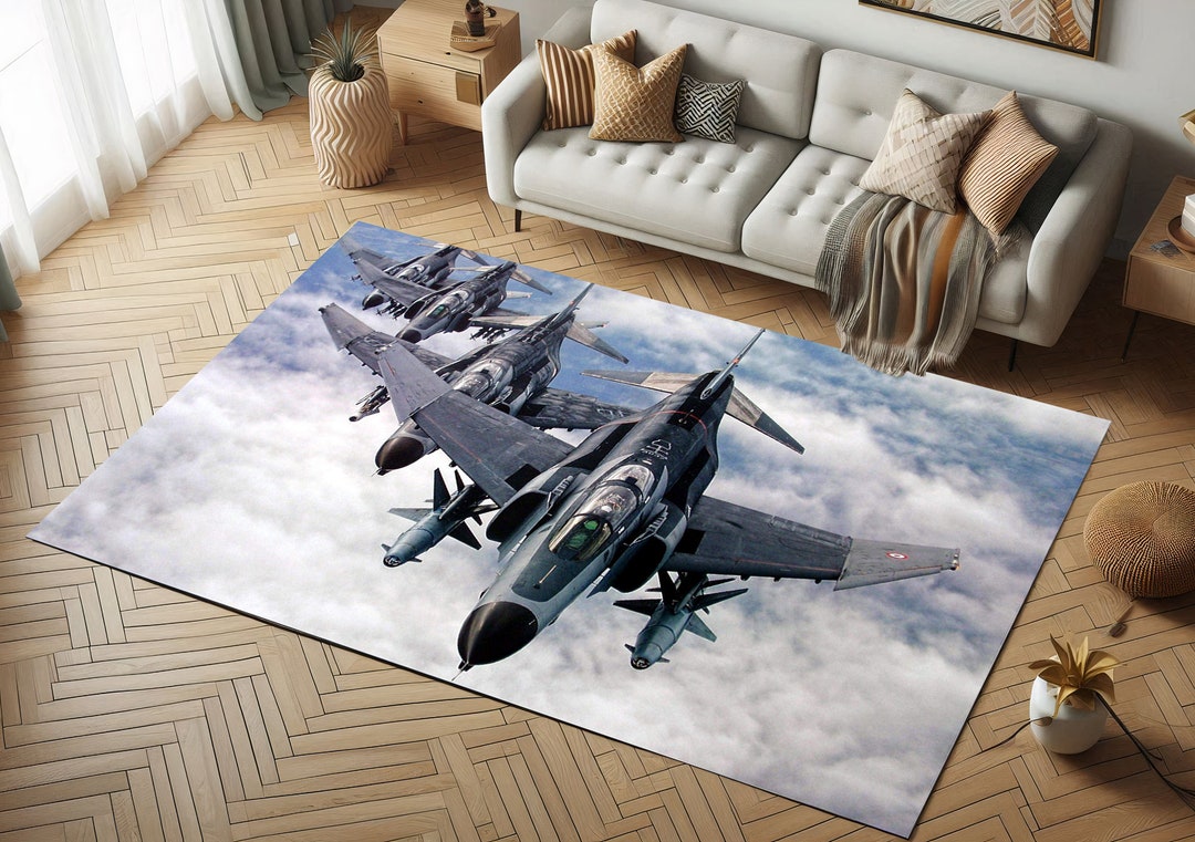 F4 Phantom Rug: Non-slip War Plane Aviation Carpet - Etsy