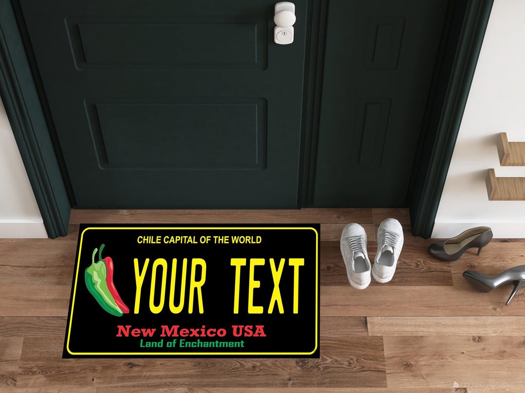 Custom New Mexico Chile License Plate Doormat: Personalized State Plate ...