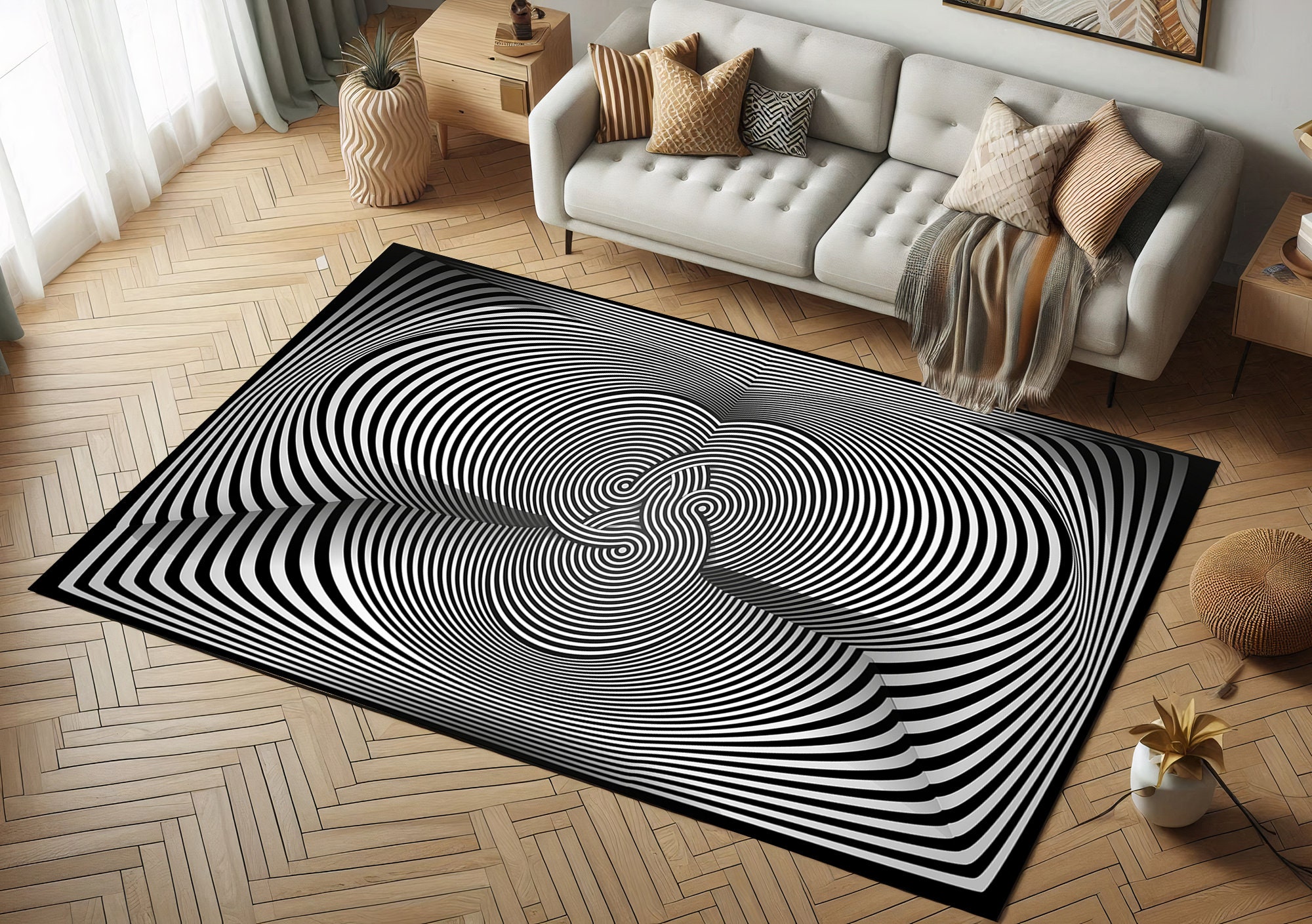 Illusion Vortex Rug,optical Illusion Rug,3d Illusion Rug,floor Rug,3d ...