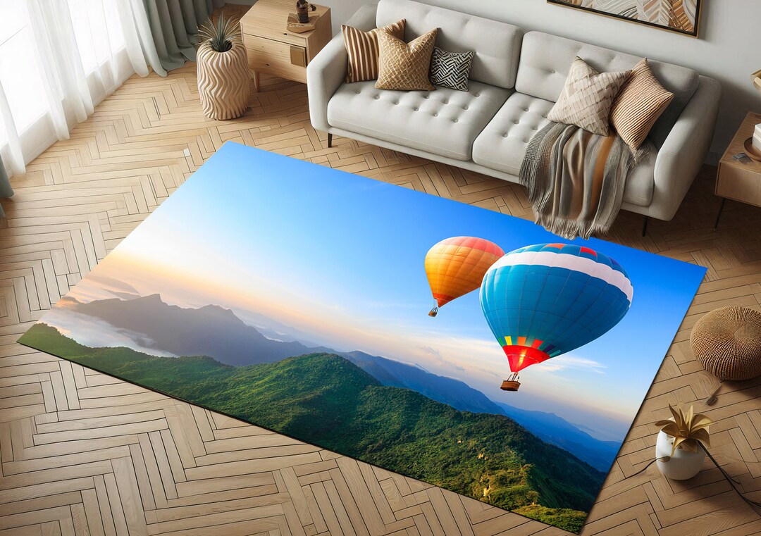 Air Balloon Rug,aviation Rug,sunrise at Air Rug,sky Rug,boys Room Rug ...