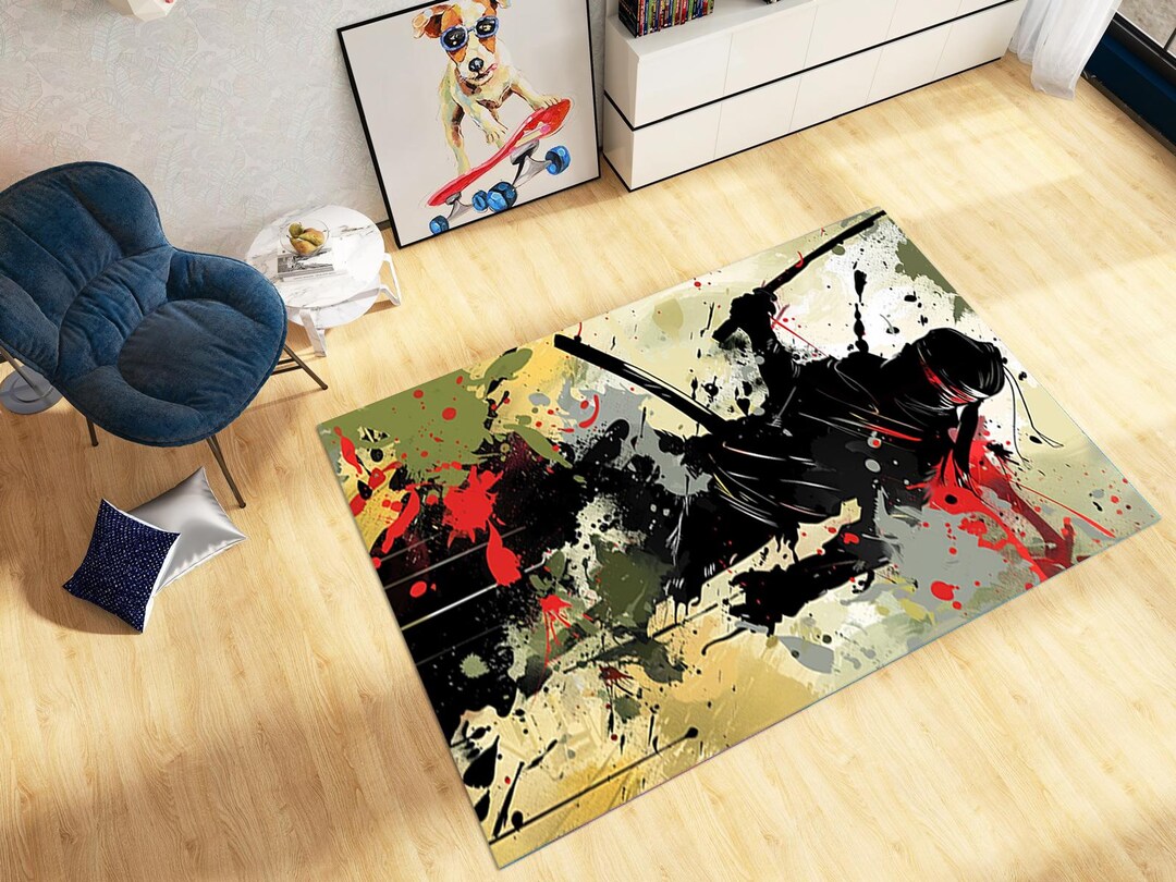 Kung Fu Rug, Ninja Rug, Samurai, Anime Manga Rug, Japanese Rug, Cartoon ...