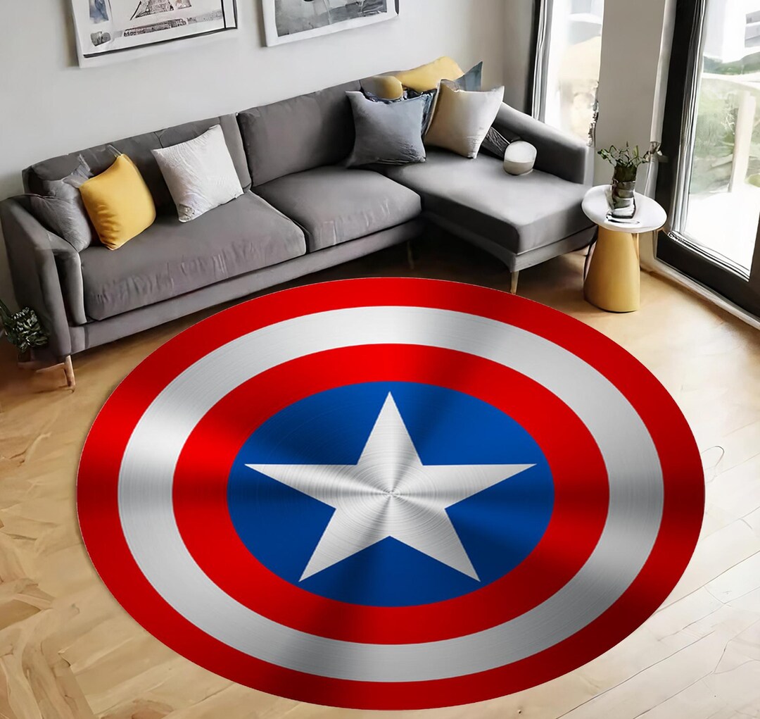 Captain America Rug, Captain America Shield, Shield, Birthday Gift Rug ...