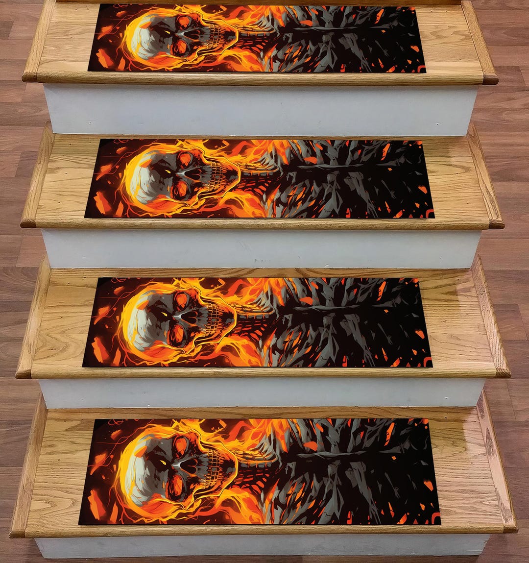 Skull Stair Tread Rug: Non-slip Microfiber Step Carpet (8.66x29.5in) - Etsy