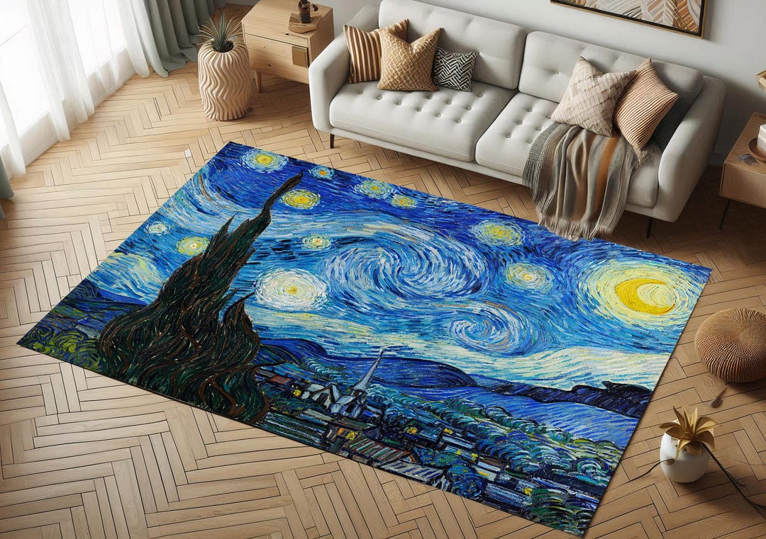 Starry Night Rug, the Starry Night (1889), Vincent Van Gogh, Vincent ...