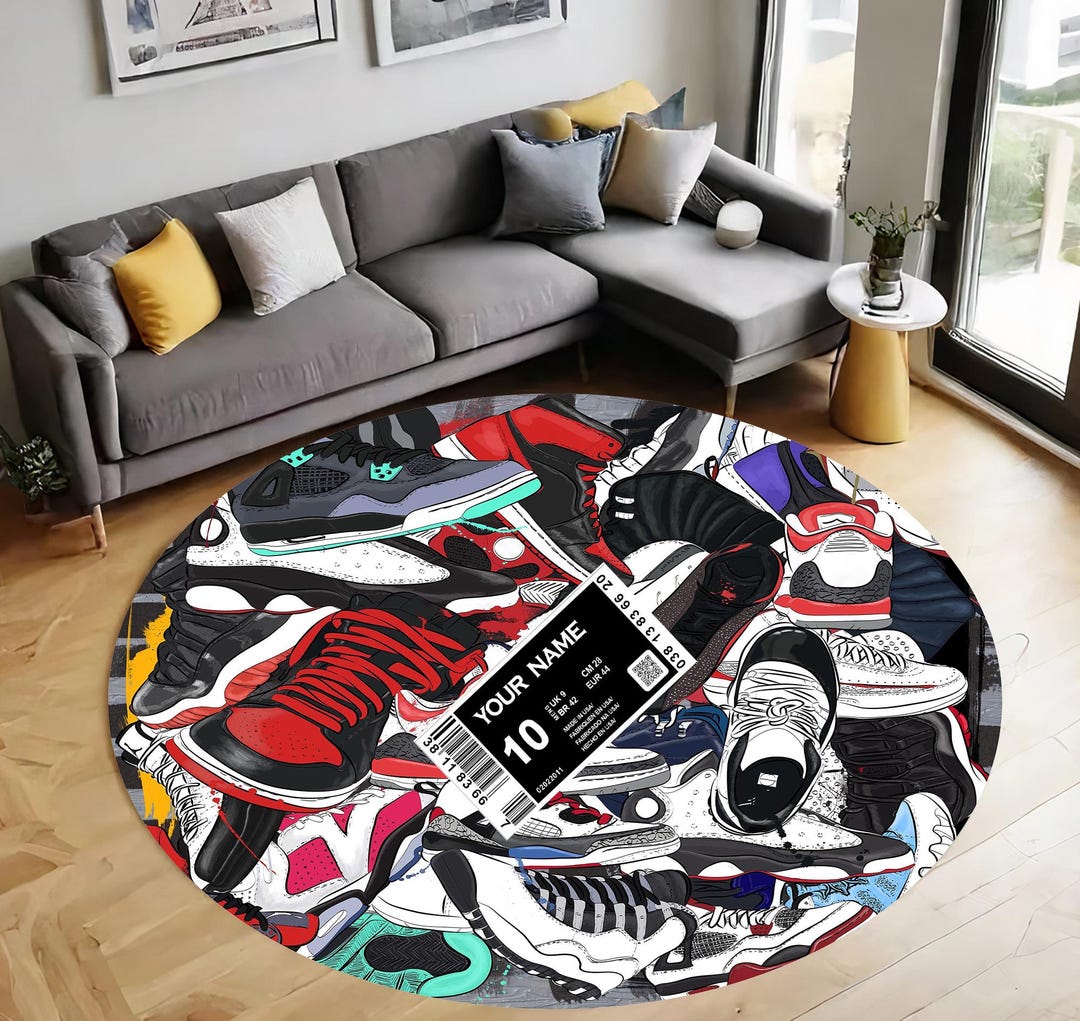 Custom Sneakerhead, Custom Sneaker Rug, Sneaker Round Rug,custom ...