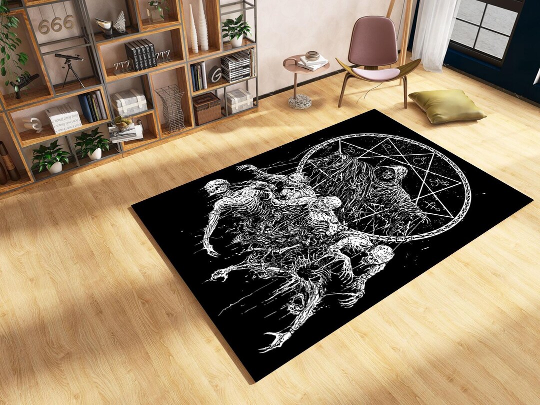 Dewil With Skull Scary Rug,skull Rug,scary Rug,fantastic Rug,non Slip ...