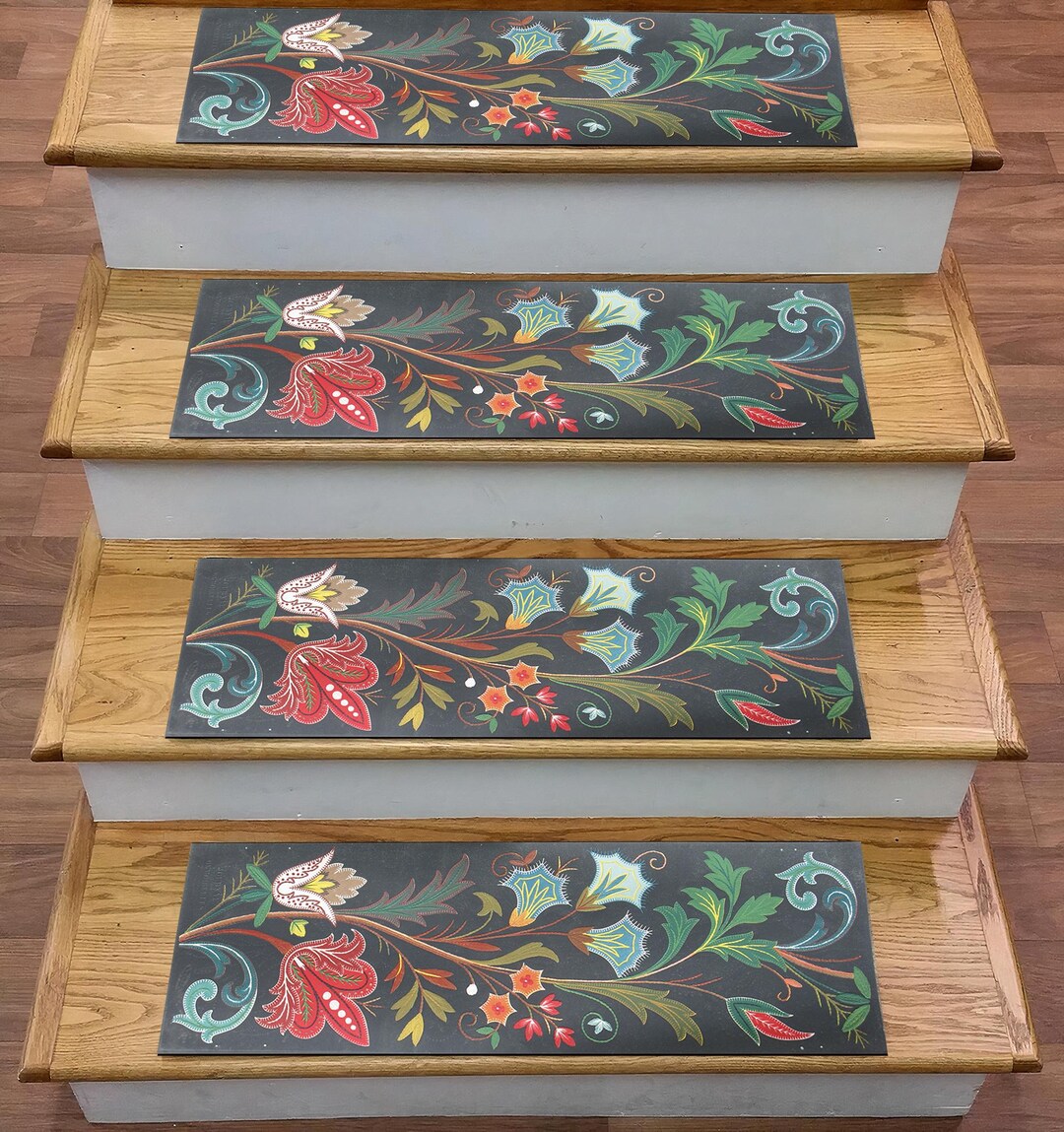 Floral Stair Treads, Stair Rug, Stair Treads Carpet, Stair Treads ...