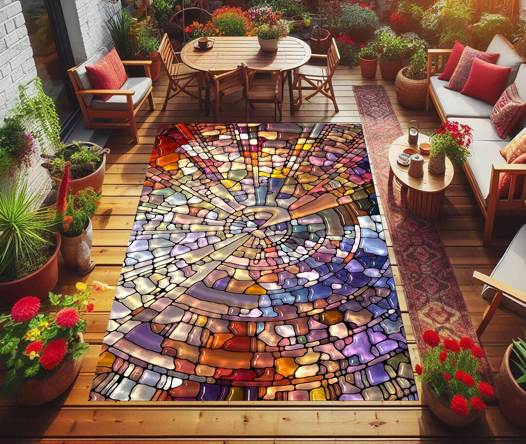 Mozaic Terrace Rug, Outdoor Rugs for Patio, Poolside Rugs, Mosaic Rug ...