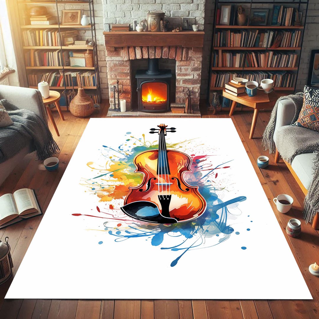 Music Room Rug,guitar Rug,music Rug,music Decor Rug,musical Instrument ...