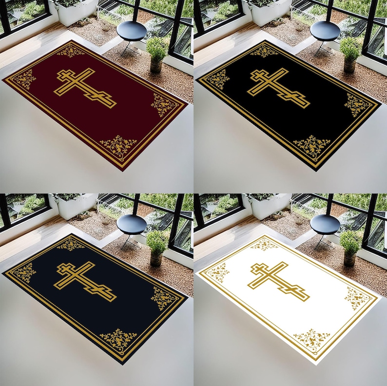 4 Variation Personalized Christian Prayer Rug: Jesus & Cross Design - Etsy