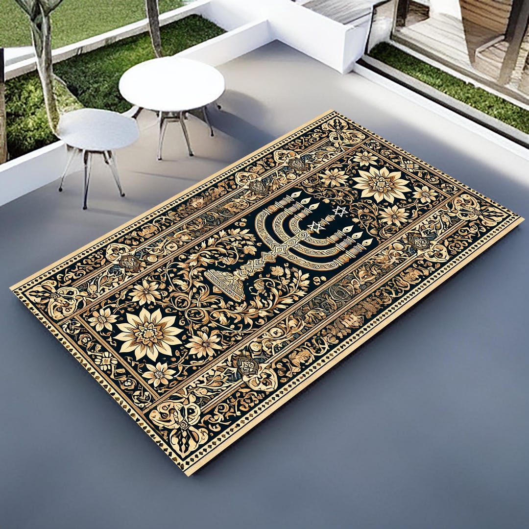 Custom Jewish Rug, Hebrew Prayer Mat, Jewish Prayer Rug, Hebrew Prayer ...