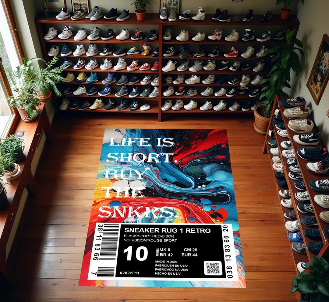Custom Sneakers, Custom Sneaker Rug, Sneakerhead, Sneakers Shoes Rug ...