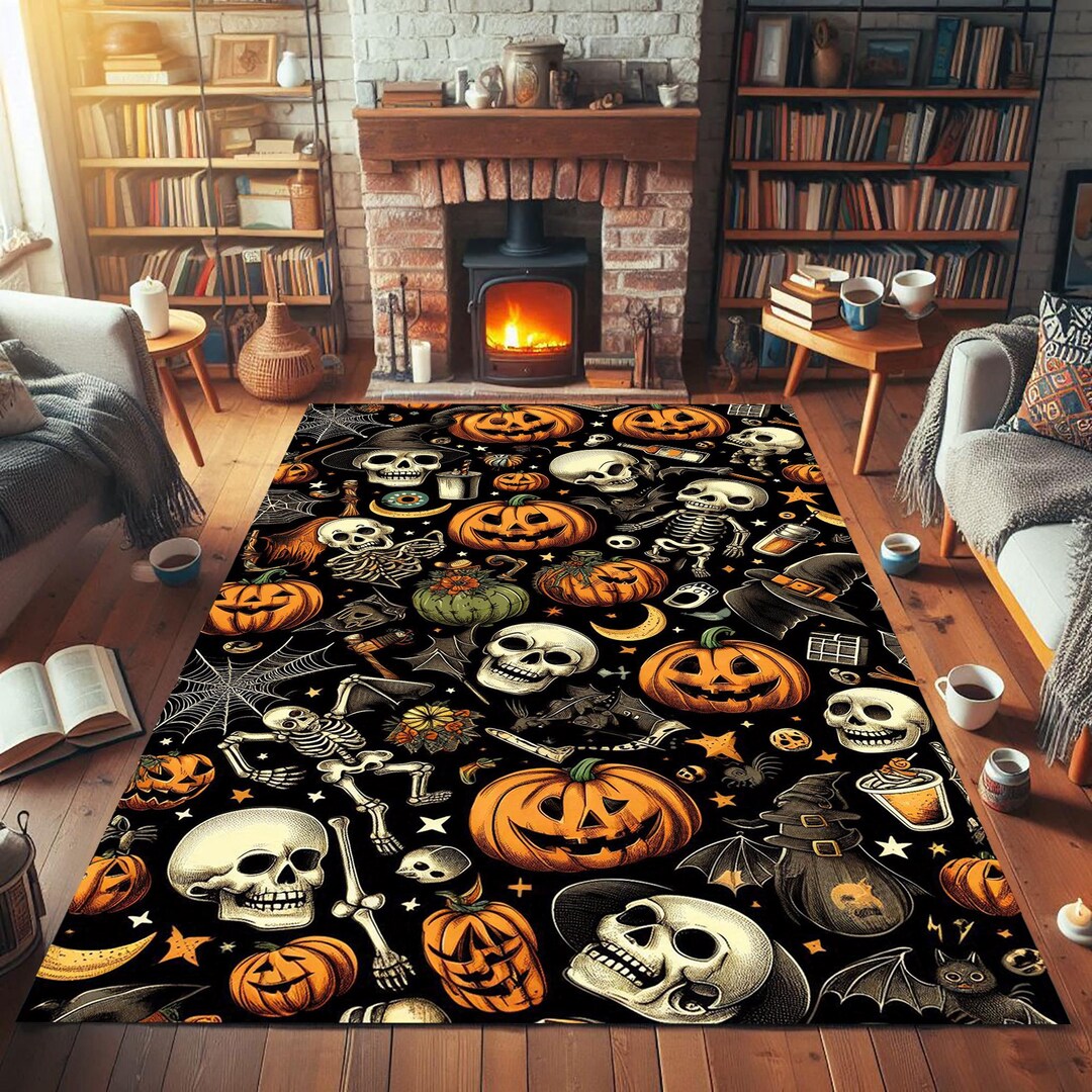 Halloween Rug,halloween Rug Hooking Pattern,halloween Home,area Rug ...