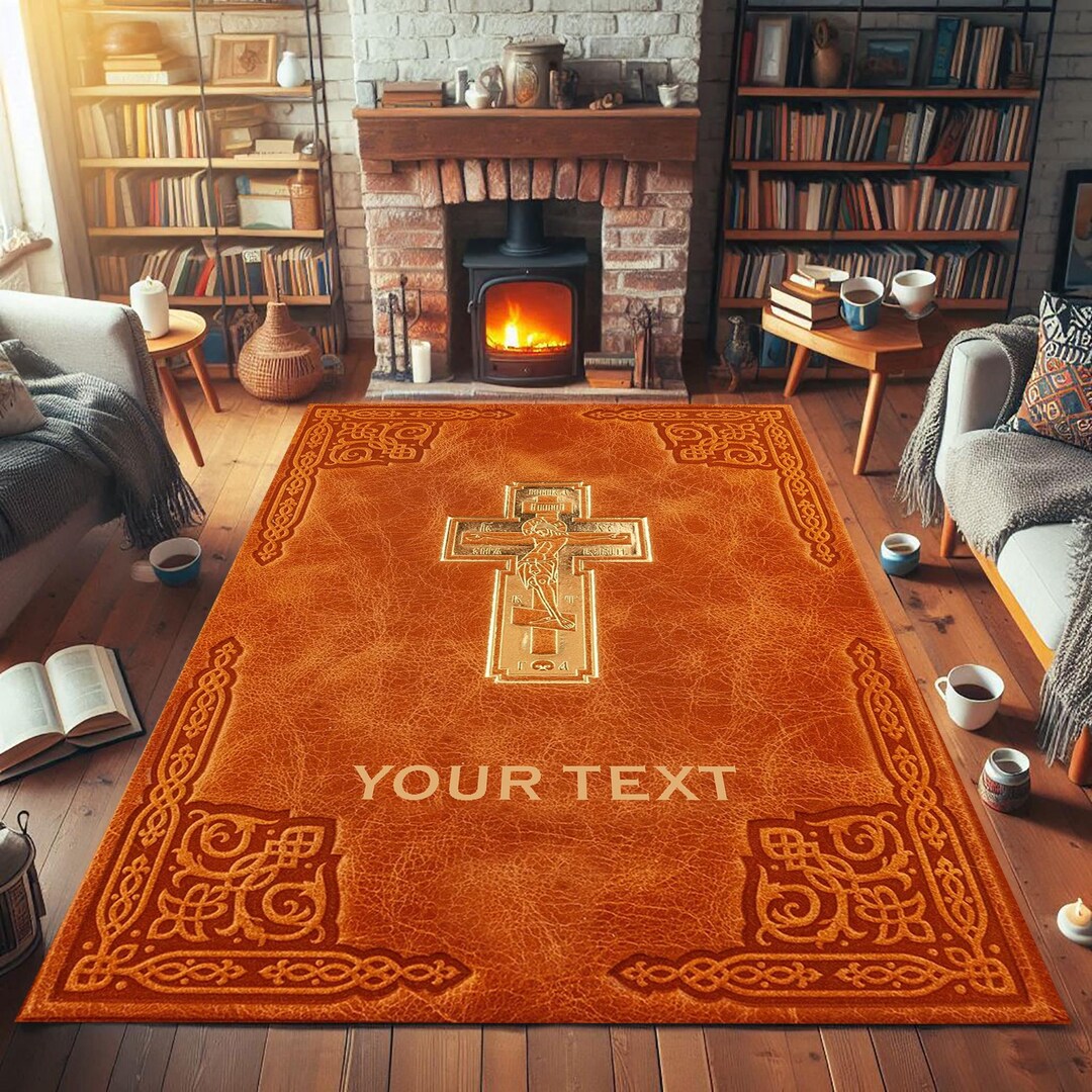 Custom Christian Rug, Religious Rug, Bible Themed Rug, Cross Sign ...