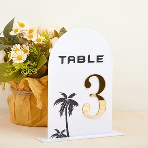 Personalised 3D Gold Mirror Acrylic Table Numbers,arch Table Numbers ...