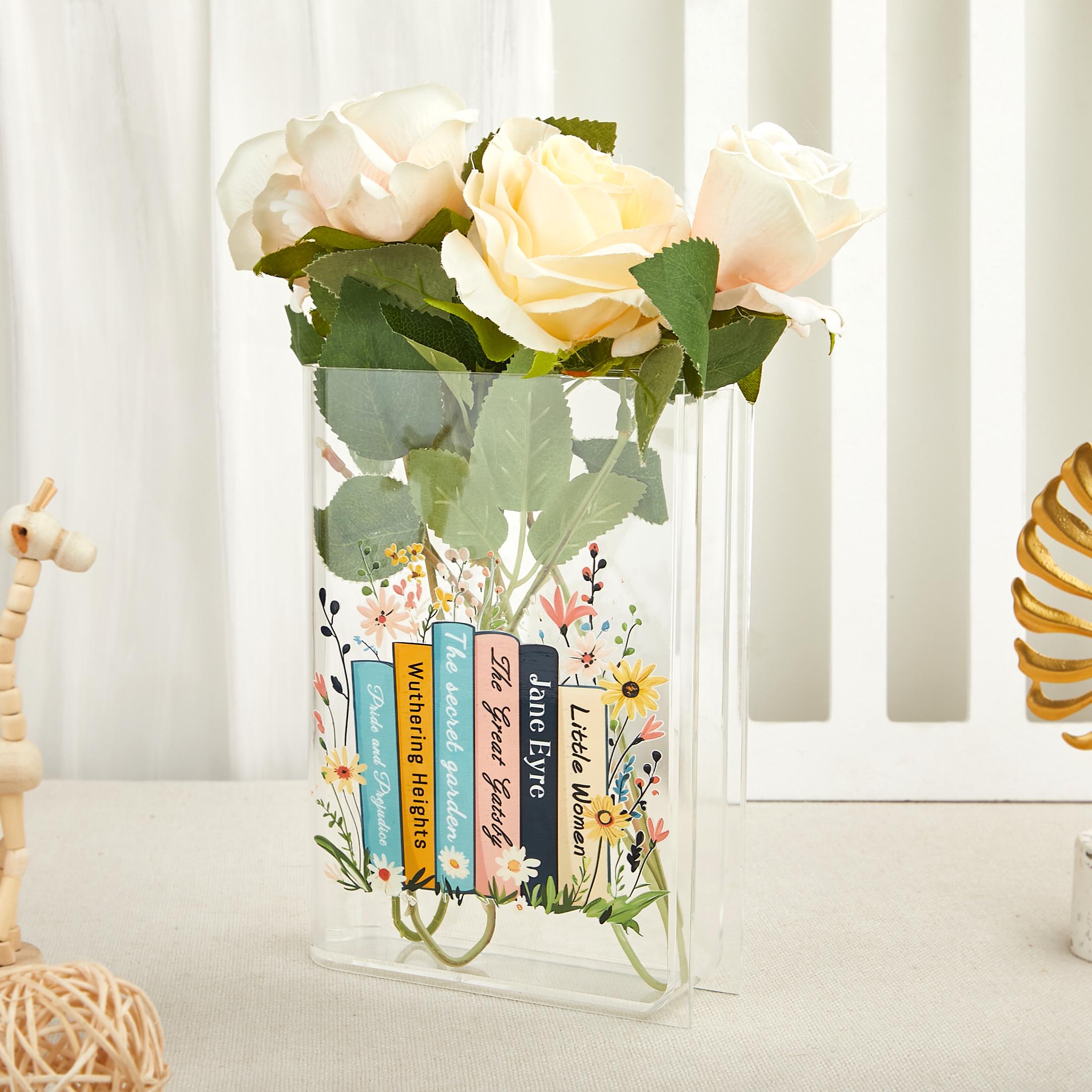 Custom Acrylic Book Vase, Personalized Literary Gift - Etsy