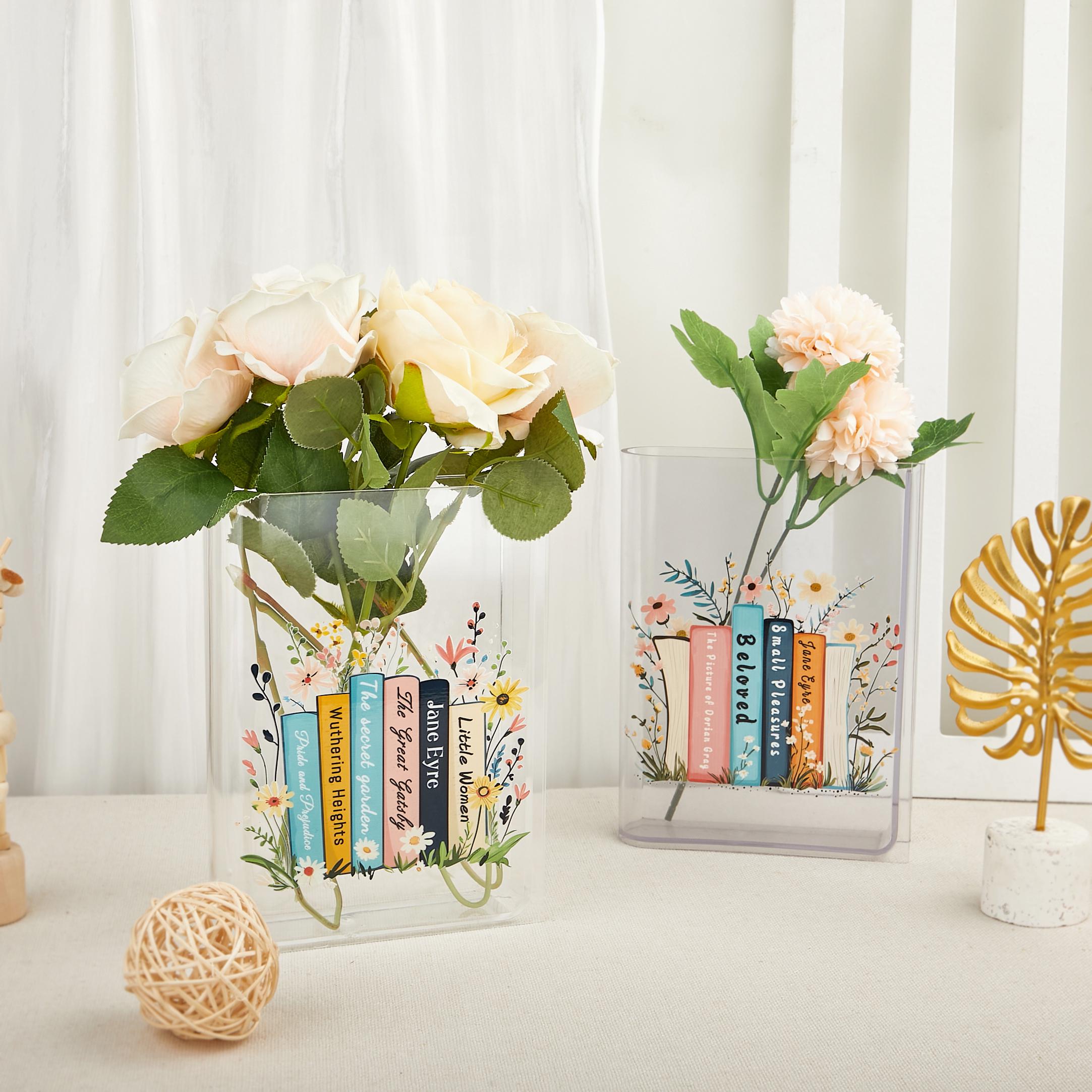 Custom Acrylic Book Vase, Personalized Literary Gift - Etsy