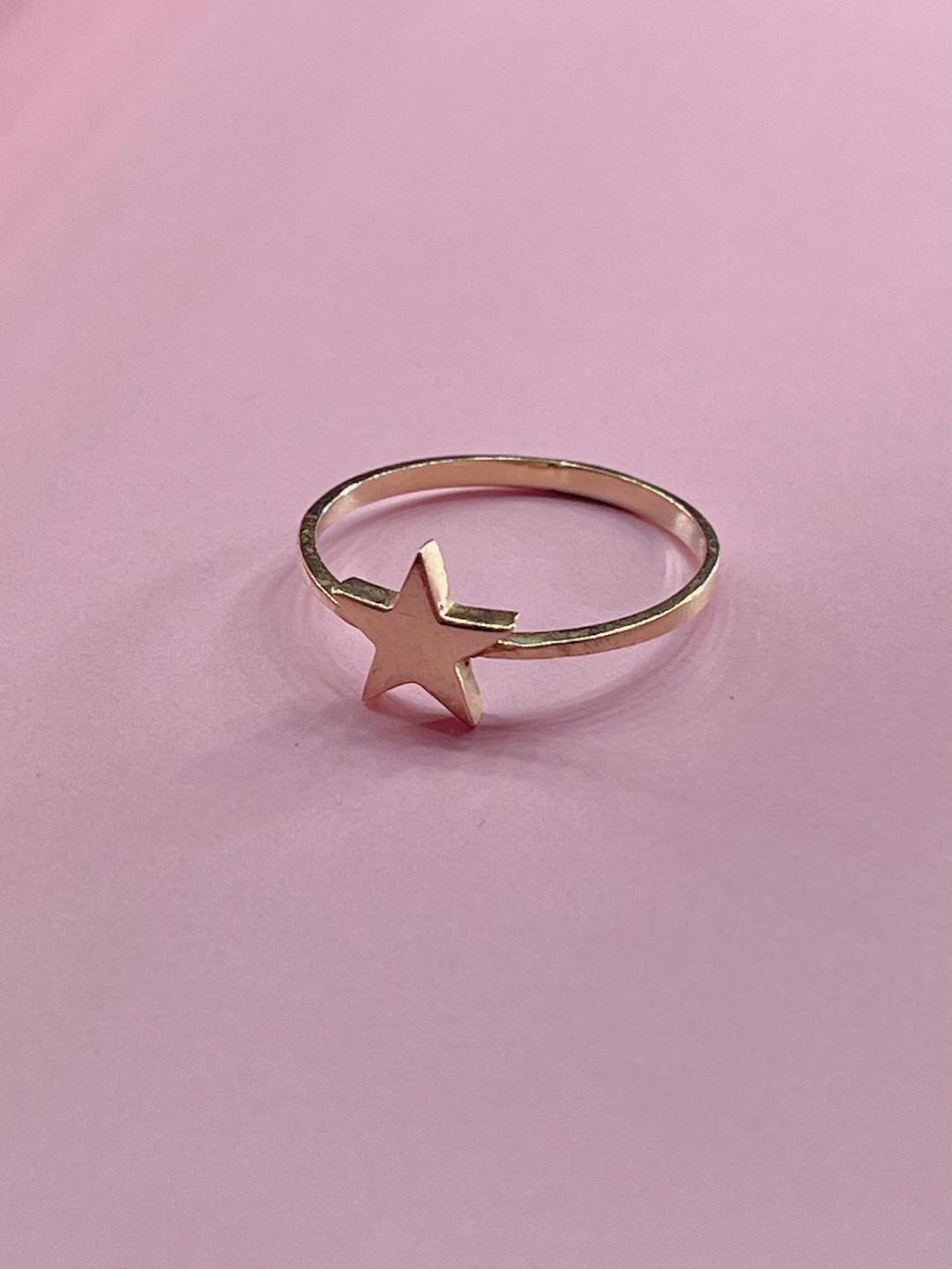 Dainty Solid 10k Gold Star Ring - Etsy